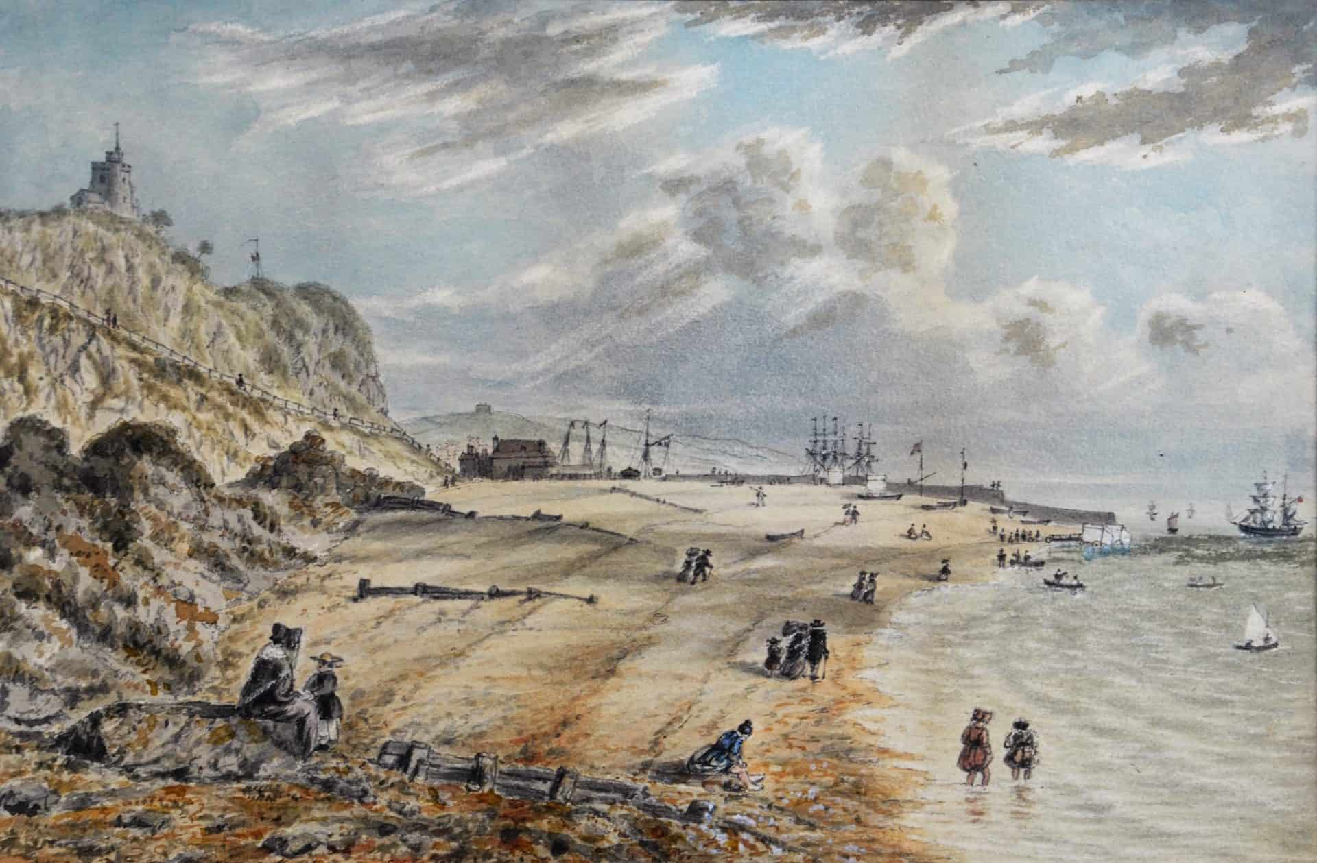 Watercolour - Beach at Folkestone, 1838 - Folkestone Museum Learn with ...