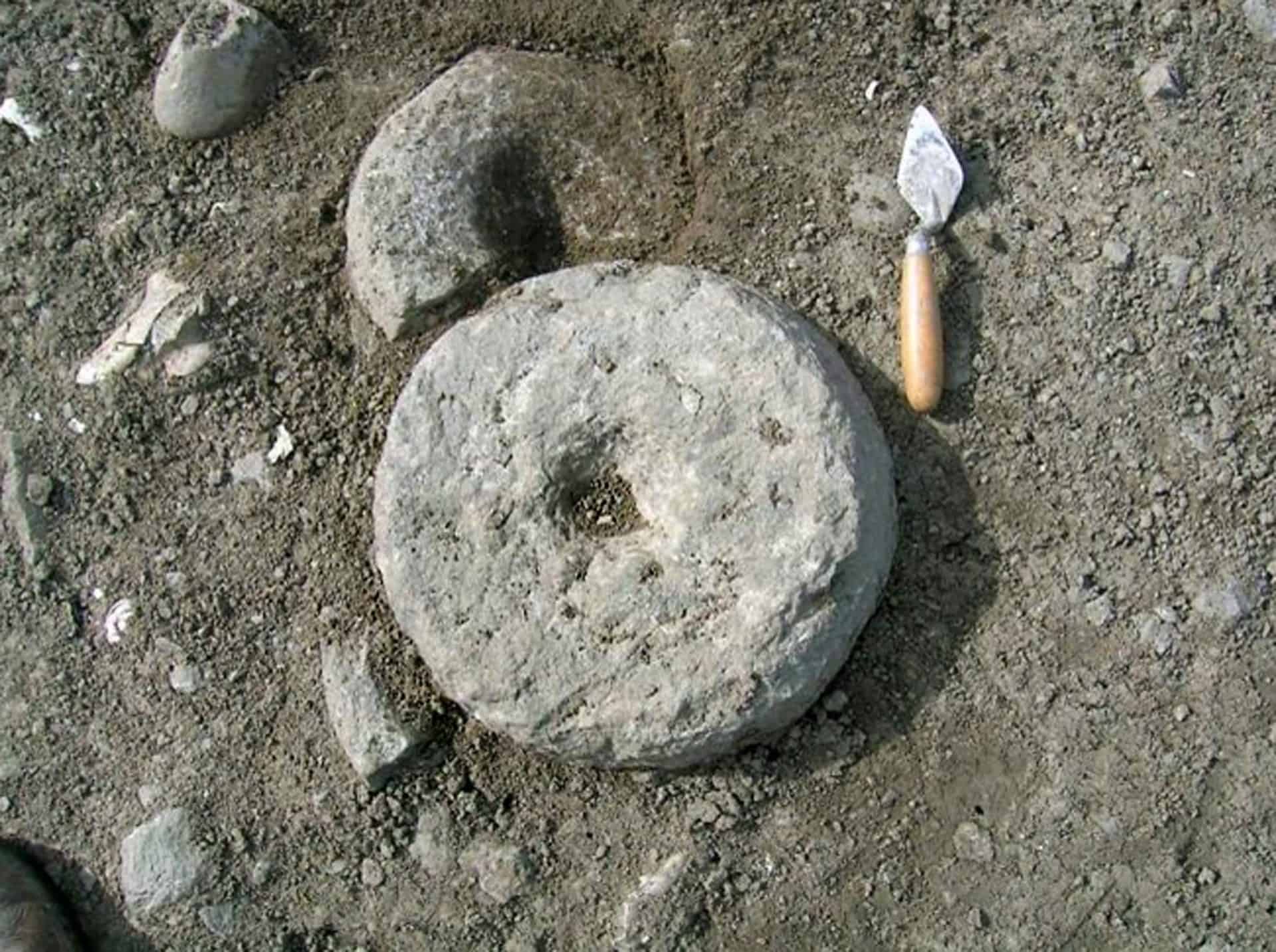 Quern stone for grinding grain - Folkestone Museum Learn with Objects
