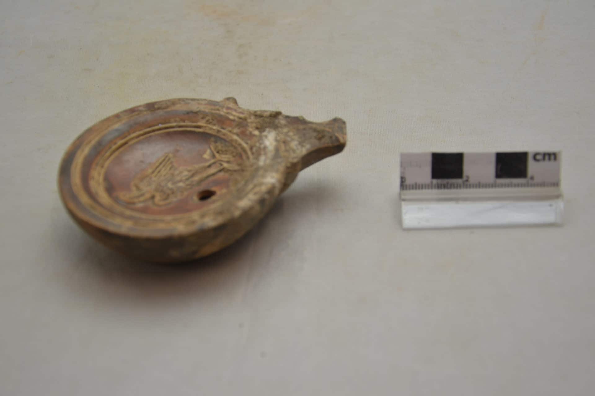 Roman oil lamp - eagle design - Folkestone Museum Learn with Objects