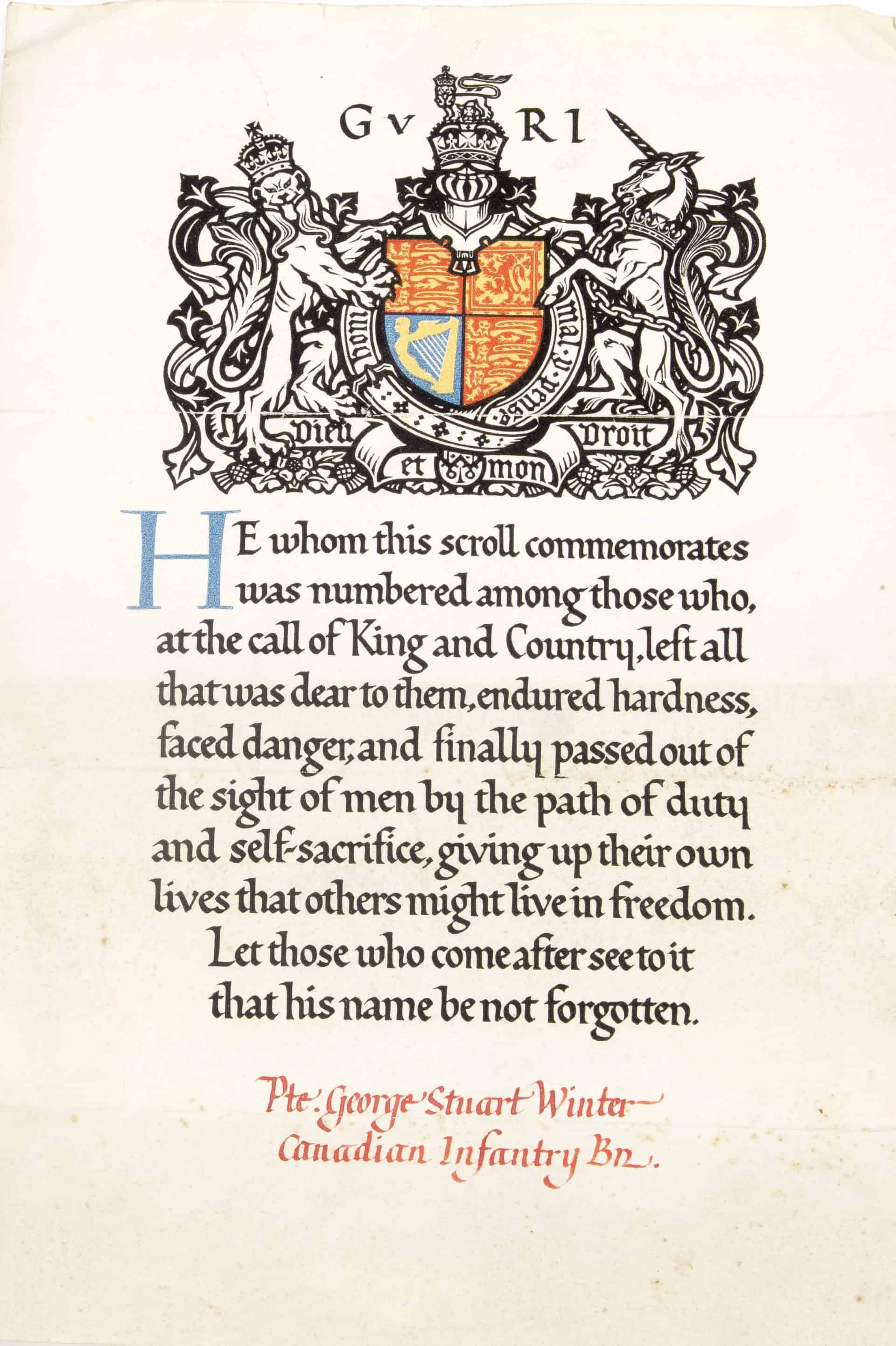 Death scroll - George Winter - Folkestone Museum Learn with Objects