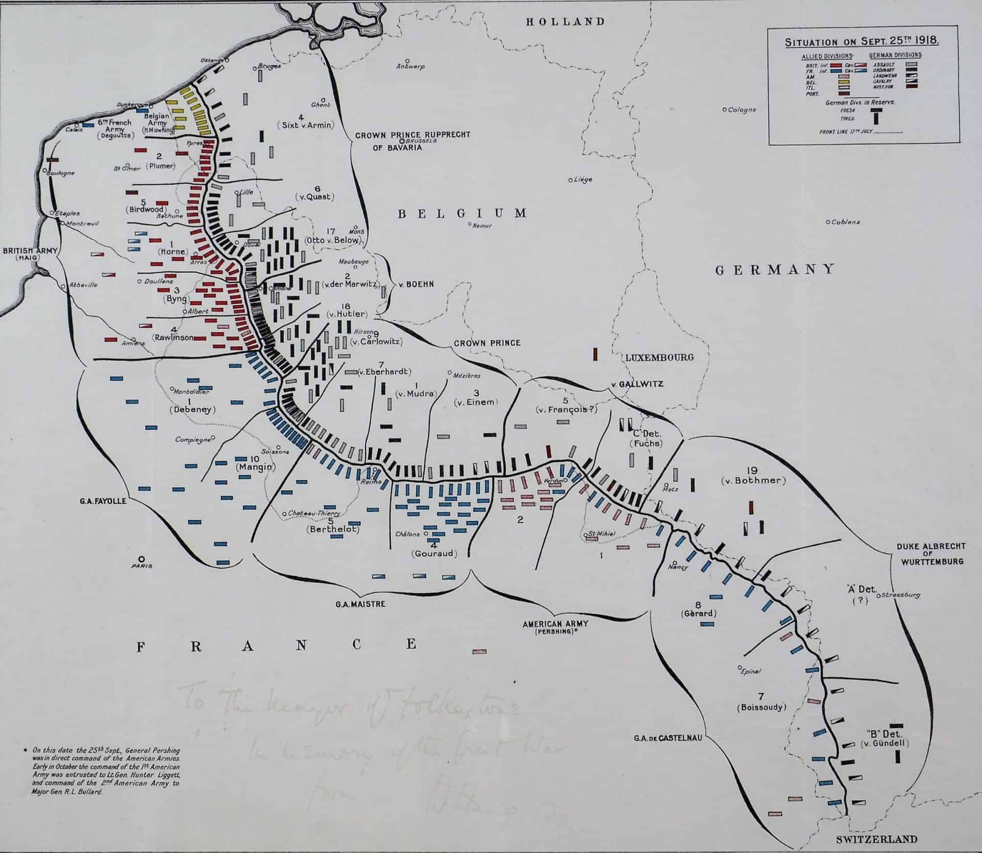 Map of the Western Front - Folkestone Museum Learn with Objects