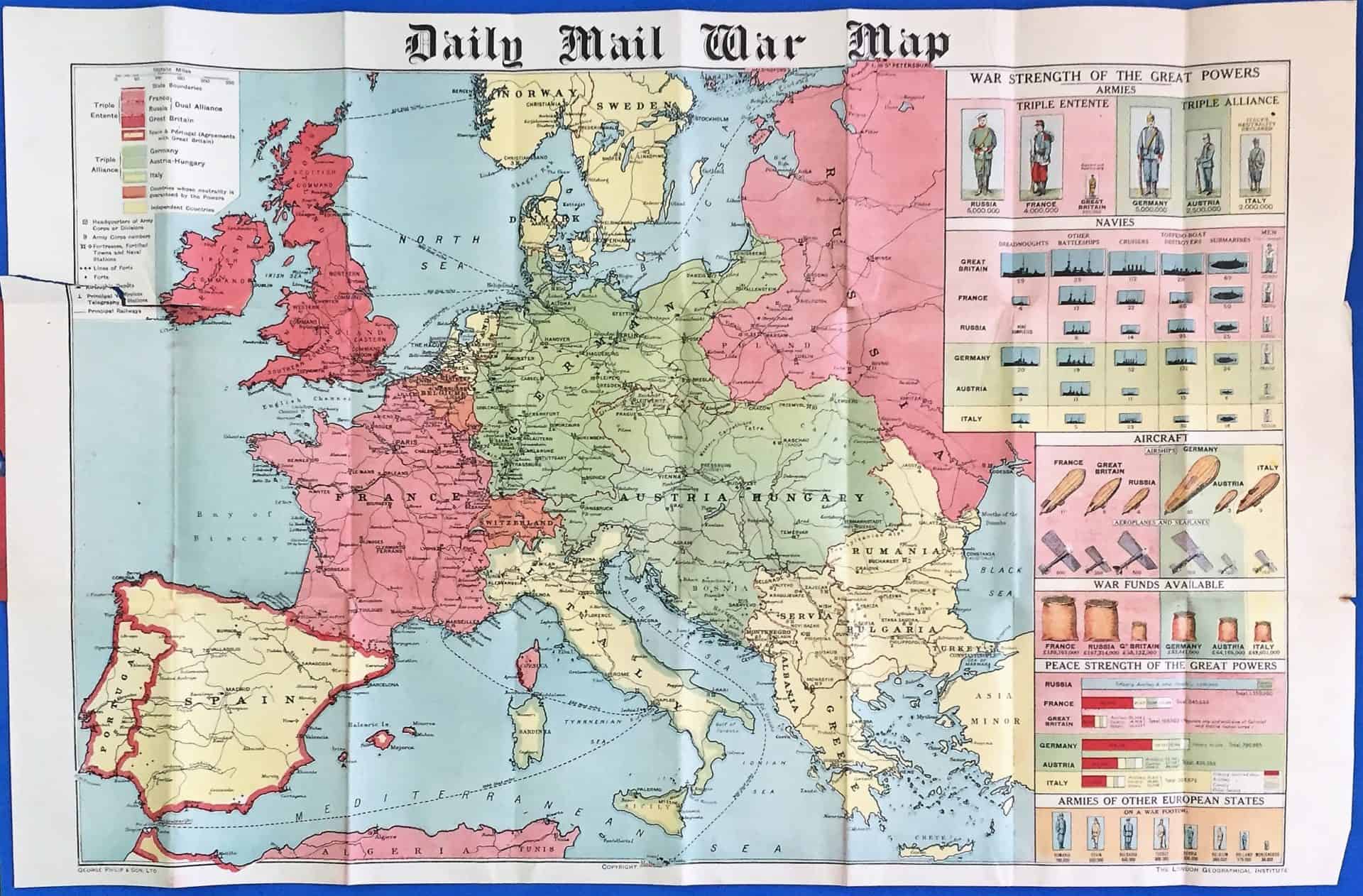 WW1 3: Daily Mail war map - Folkestone Museum Learn with Objects