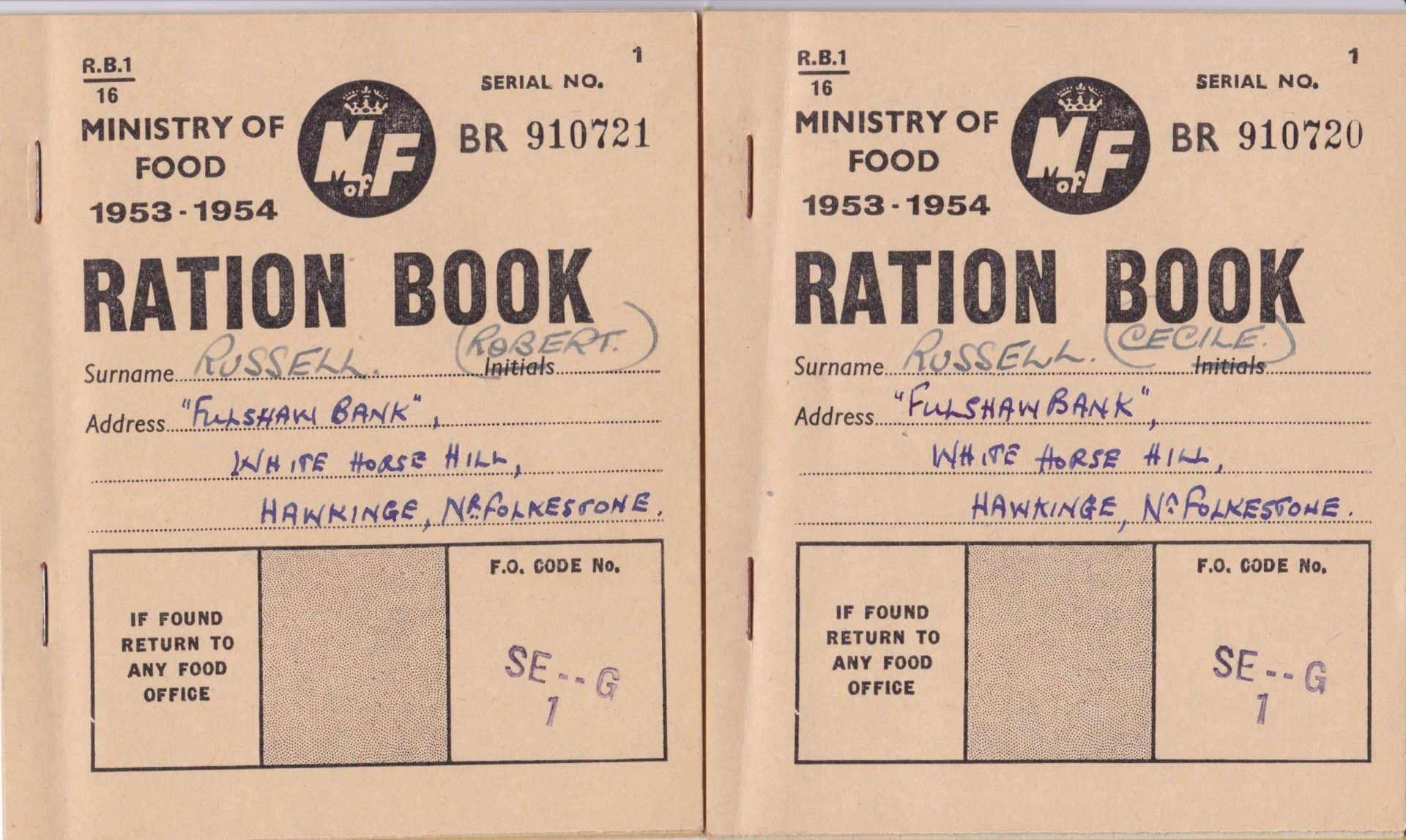 Ration books - Robert and Cecile Russell - Folkestone Museum Learn with ...